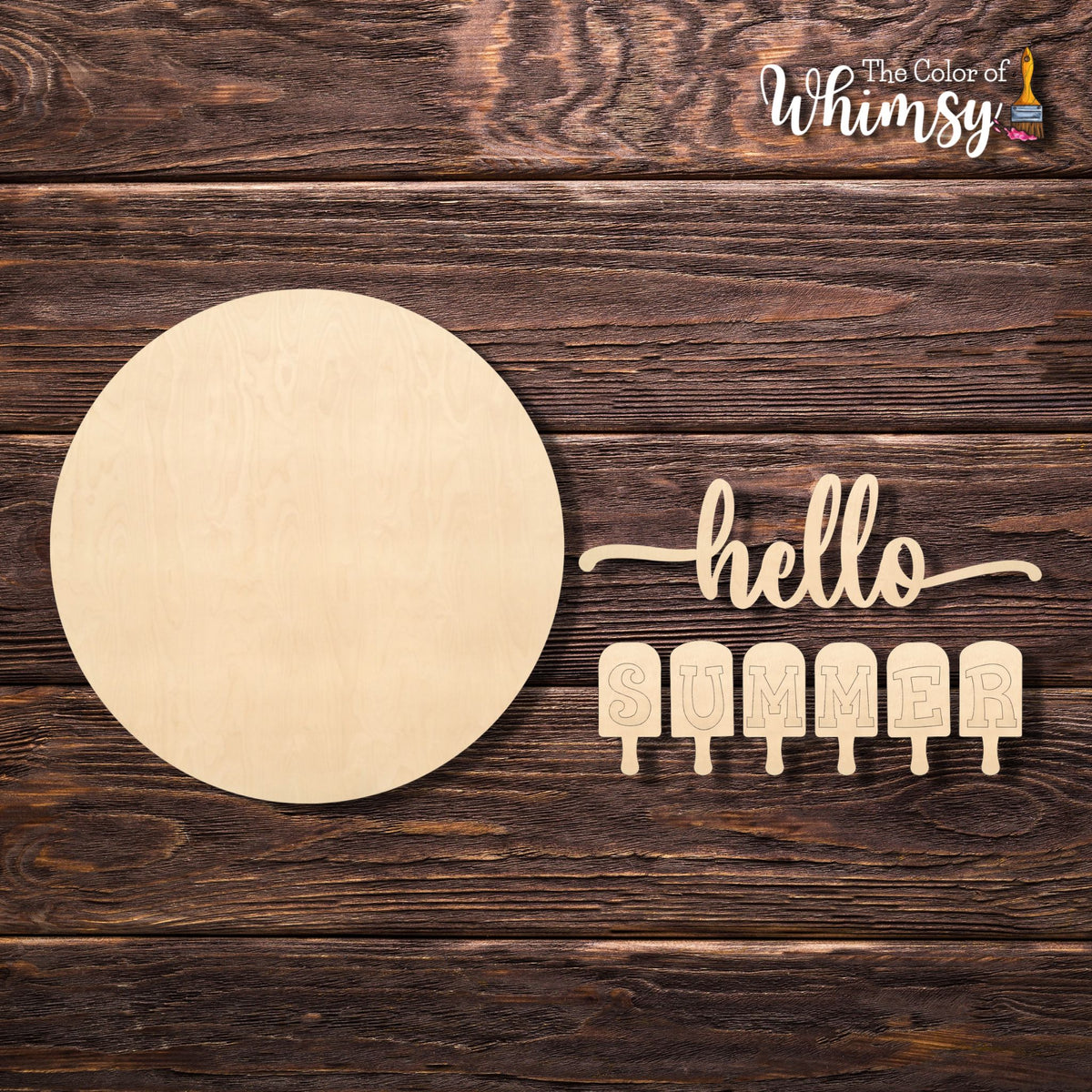 Hello Summer Popsicle Unfinished Wood Door Hanger or Sign and Wreath Attachments – The Color of ...