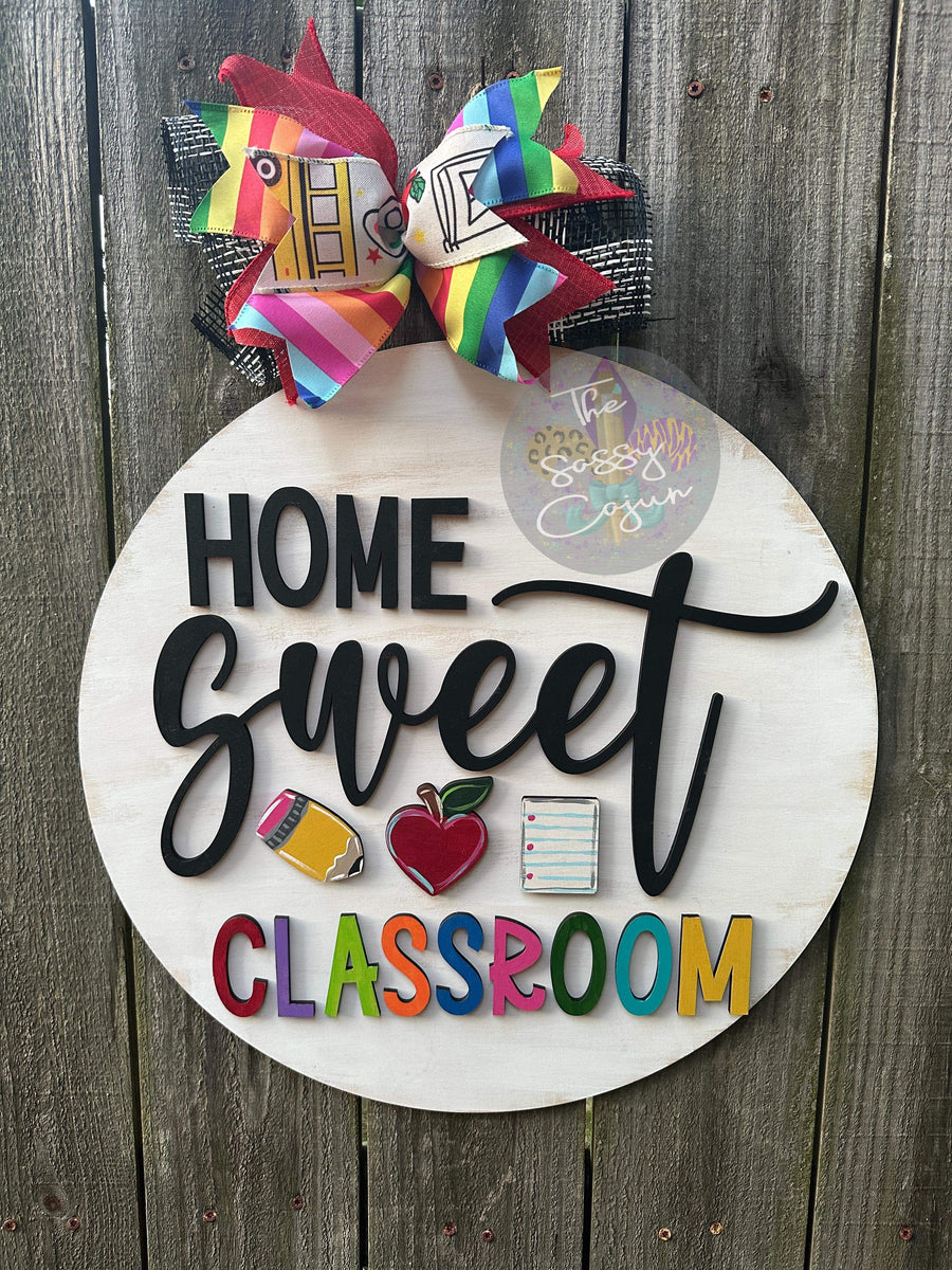 Home Sweet Classroom Set Door Hanger or Wall Decor – The Color of Whimsy