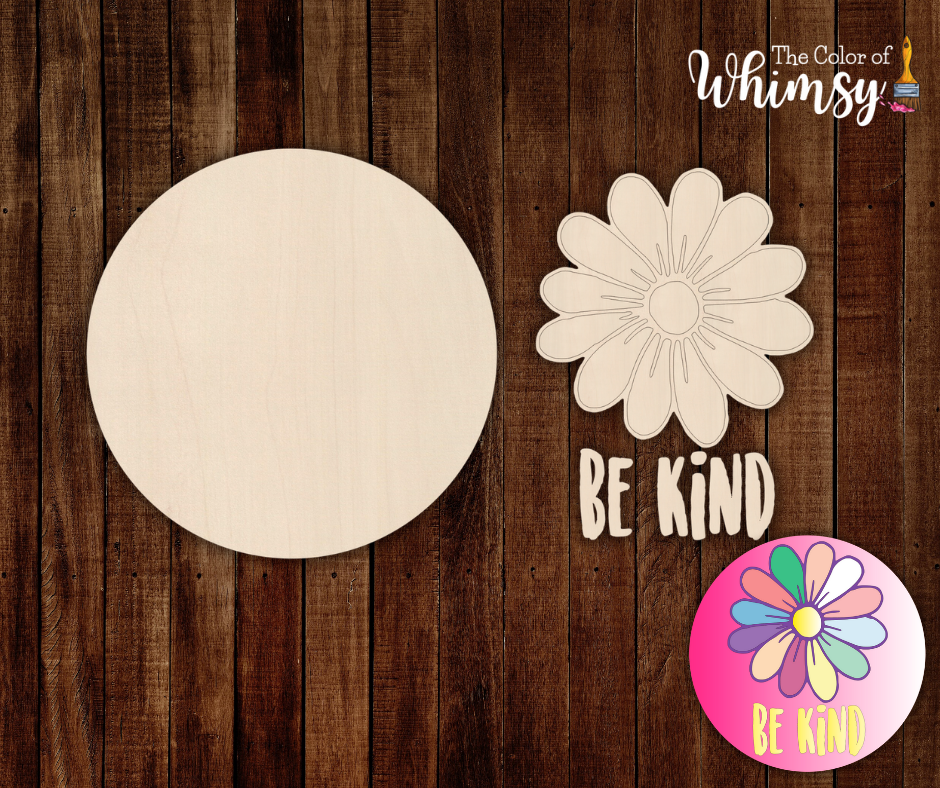 Layered Be Kind Set Door Hanger or Wall Decor – The Color of Whimsy