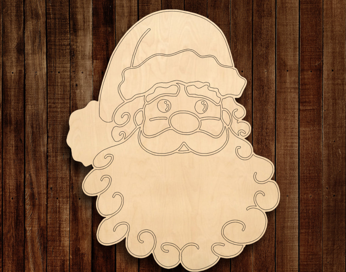 Santa Face Wood Blank for Door Hanger or Wreath and Sign Attachments ...