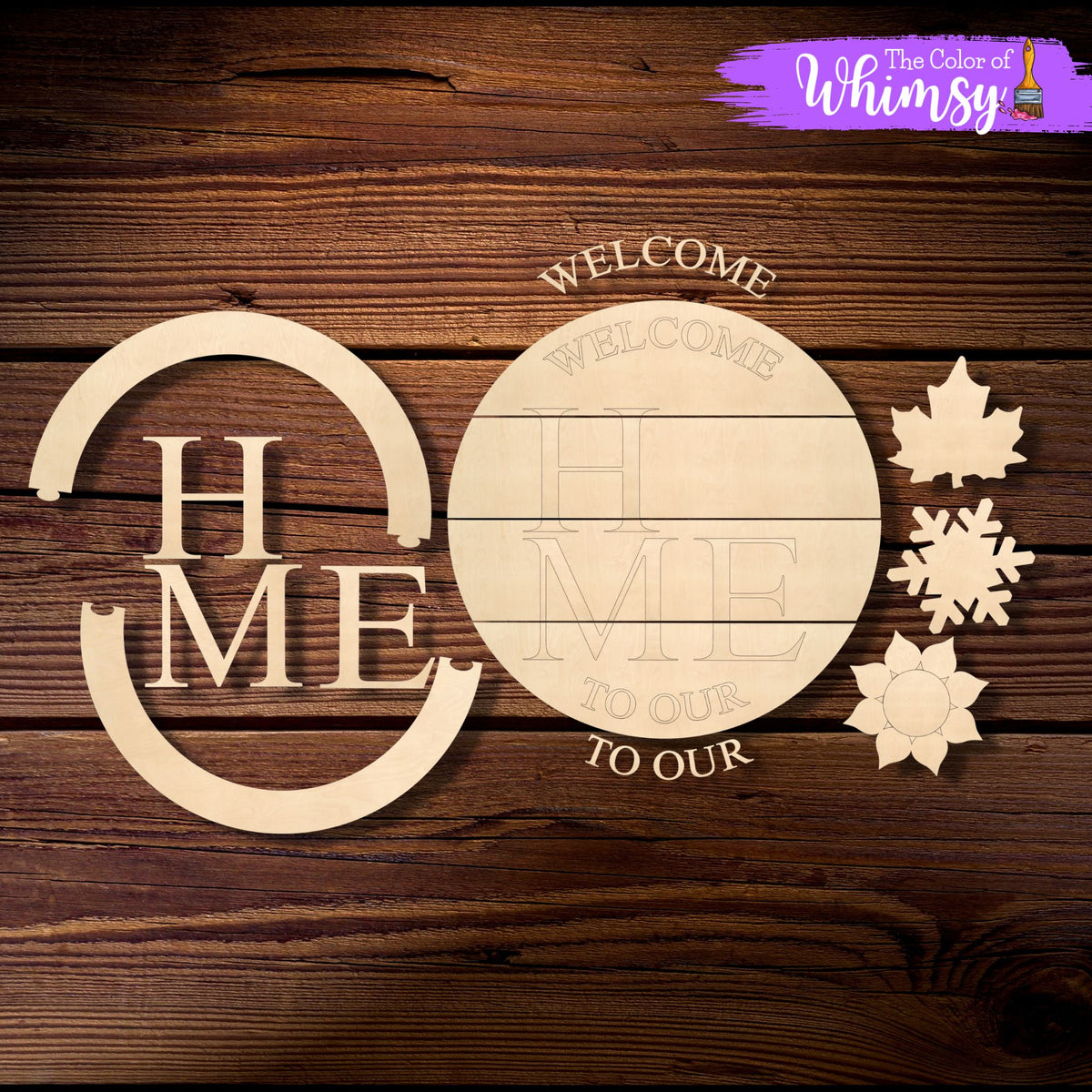 Welcome Home with Attachments Unfinished Wood Shape For Door Hanger or ...
