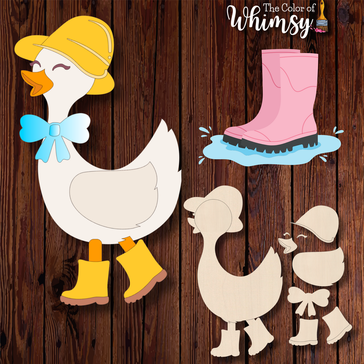 Cute Goose Boots or Feet Unfinished Wood Shape For Door Hanger – The ...