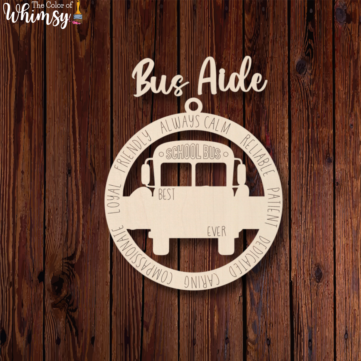 Bus Driver or Bus Monitor Ornament Unfinished Wood Cut Out – The Color ...