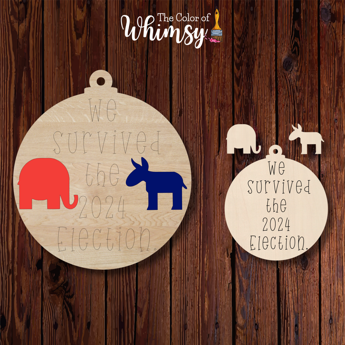 Layered Survived Election Ornament Unfinished Wood Cut Out – The Color ...