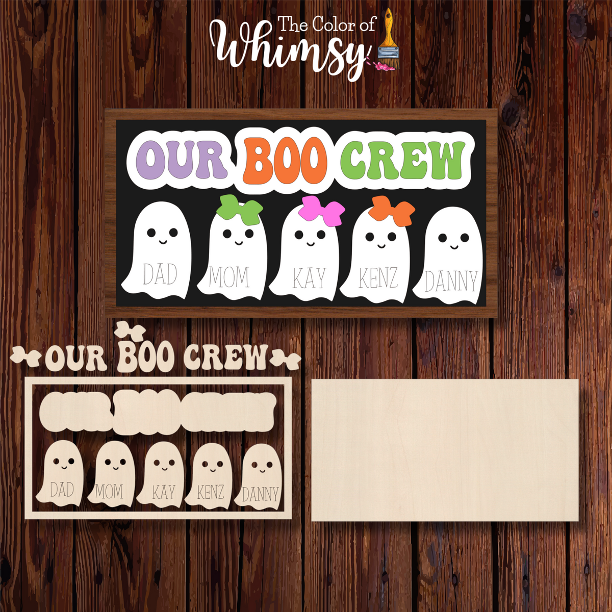 Personalize Boo Crew Sign Unfinished Wood Cut Out – The Color of Whimsy