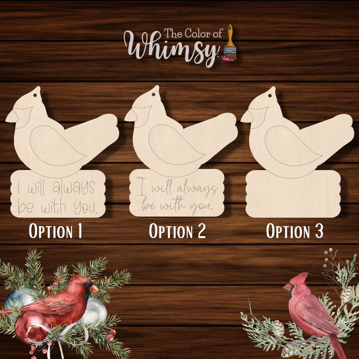 Cardinal Ornament Unfinished Wood Cut Out – The Color of Whimsy
