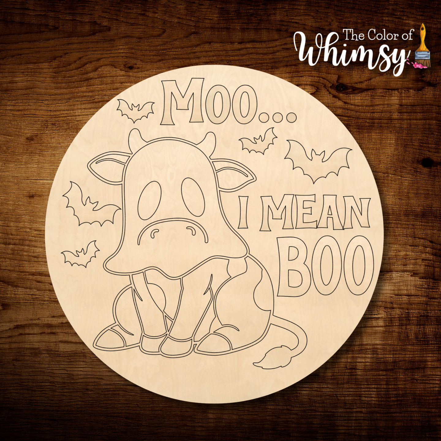 Layered Ghost Cow Moo I Mean Boo Unfinished Wood Shape For Door Hanger ...