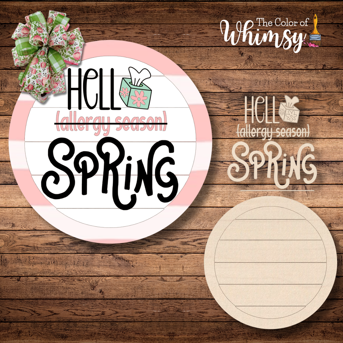 Layered Welcome Allergy Season Unfinished Wood Shape For Door Hanger or ...