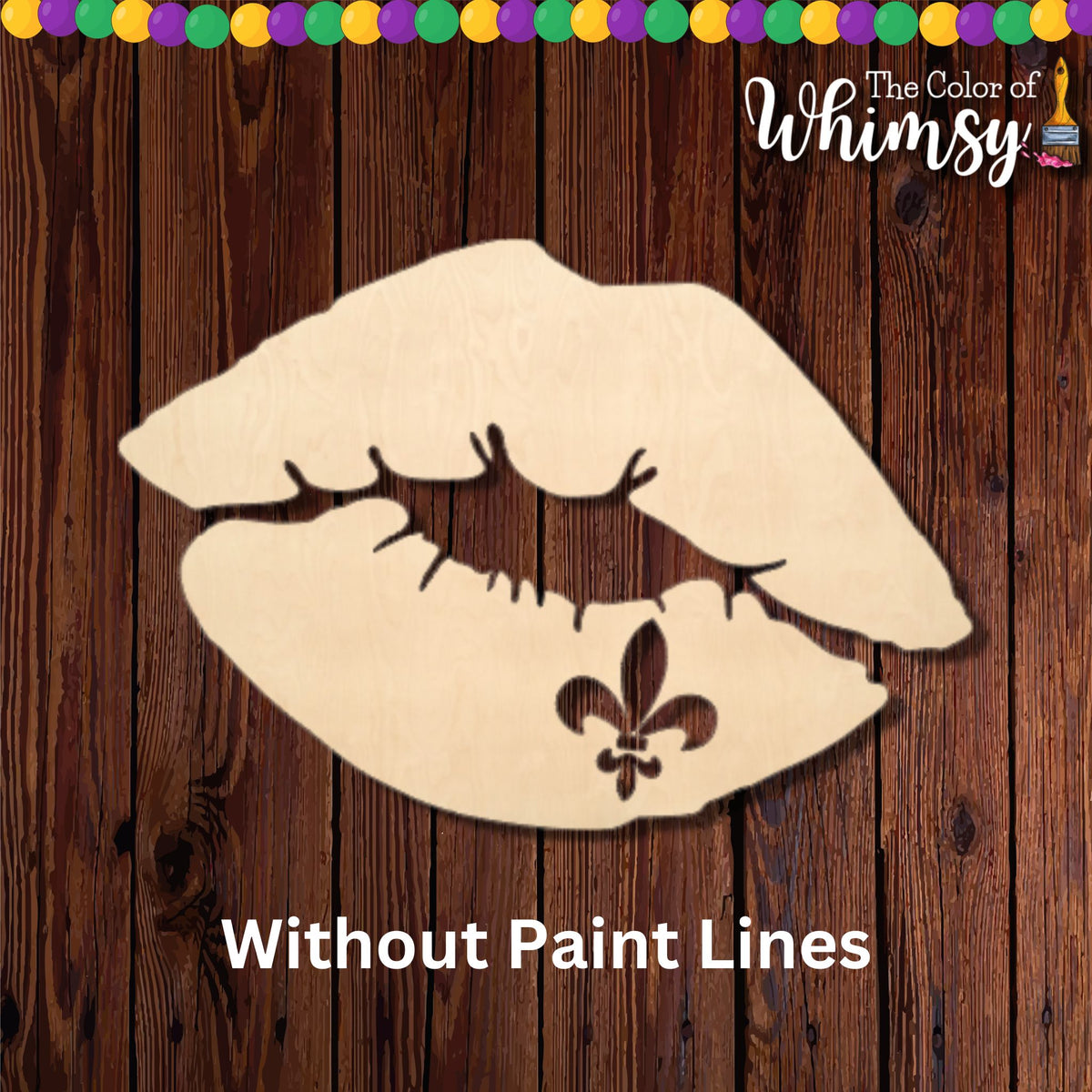 Mardi Gras Lips Unfinished Wood Shape for Door Hanger or Wreath and ...