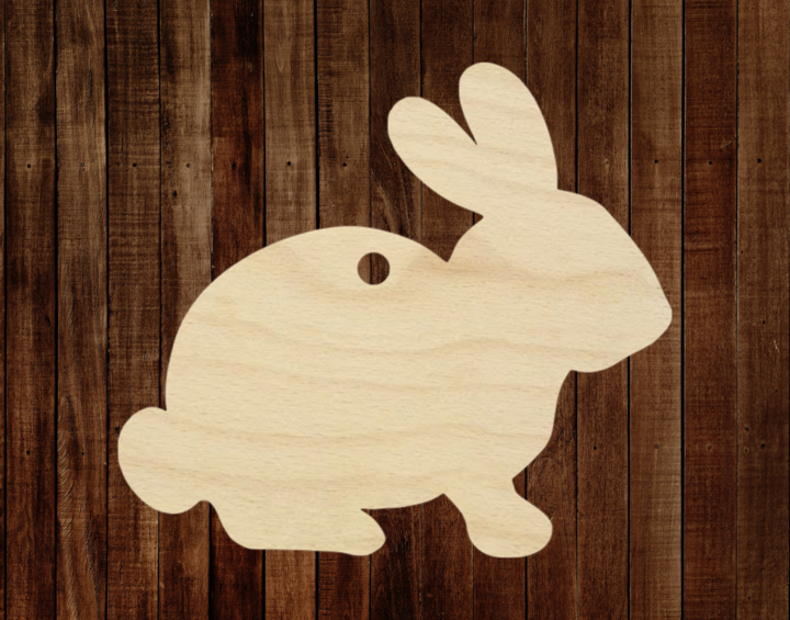 Bunny Rabbit Unfinished Wood Shape For Keychains or Gift and Product ...