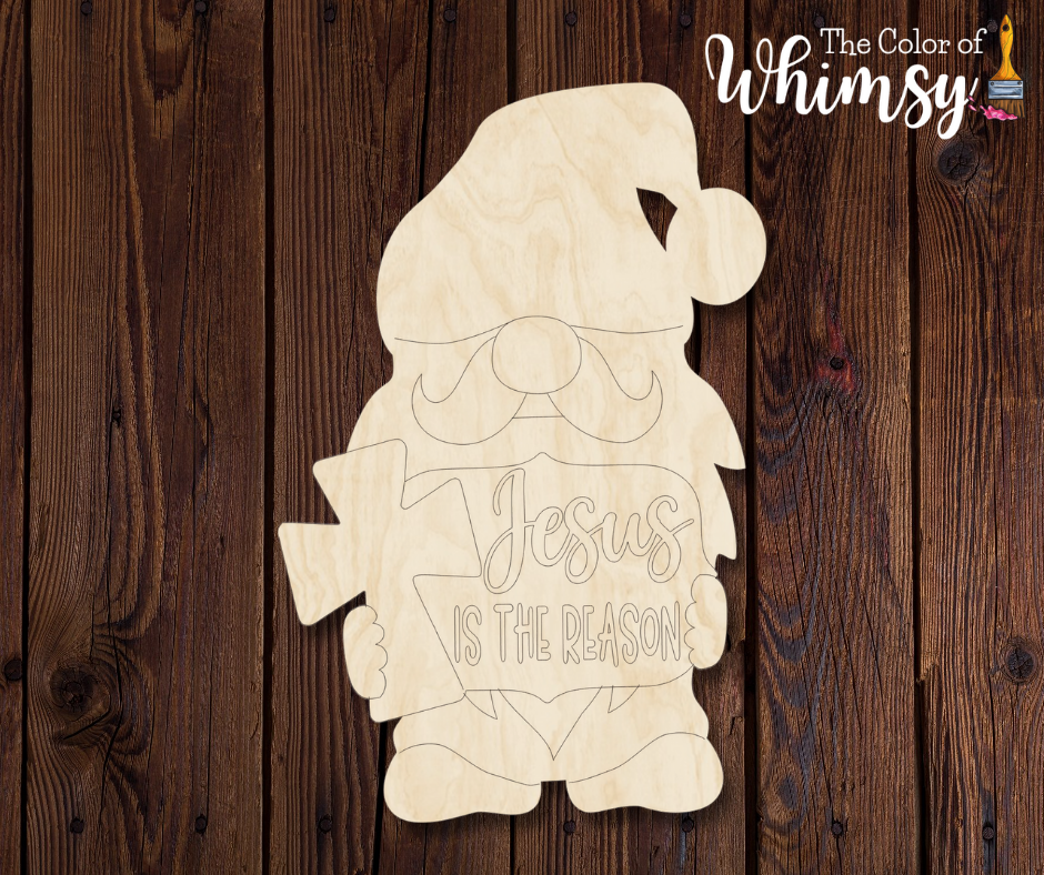 Jesus is the Reason Gnome Unfinished Wood Shape For Door Hanger or Sign ...