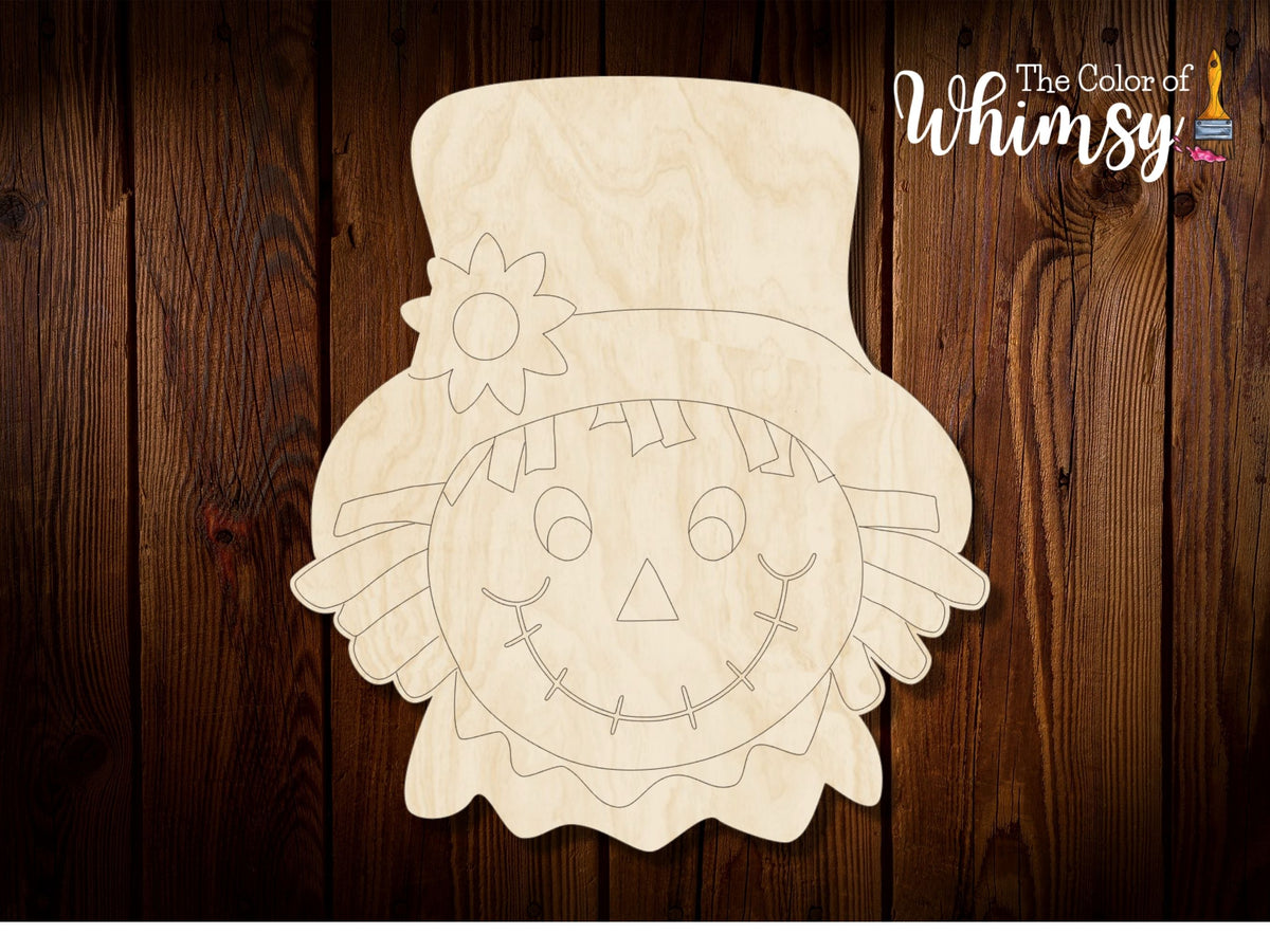 Scarecrow Face Tag Unfinished Wood Shape For Keychains or Gift and ...