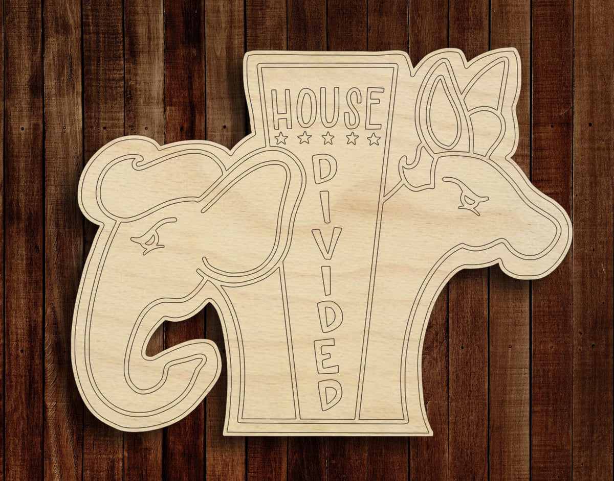 House Divided Unfinished Laser Cut Wood Ready to Paint – The Color of ...