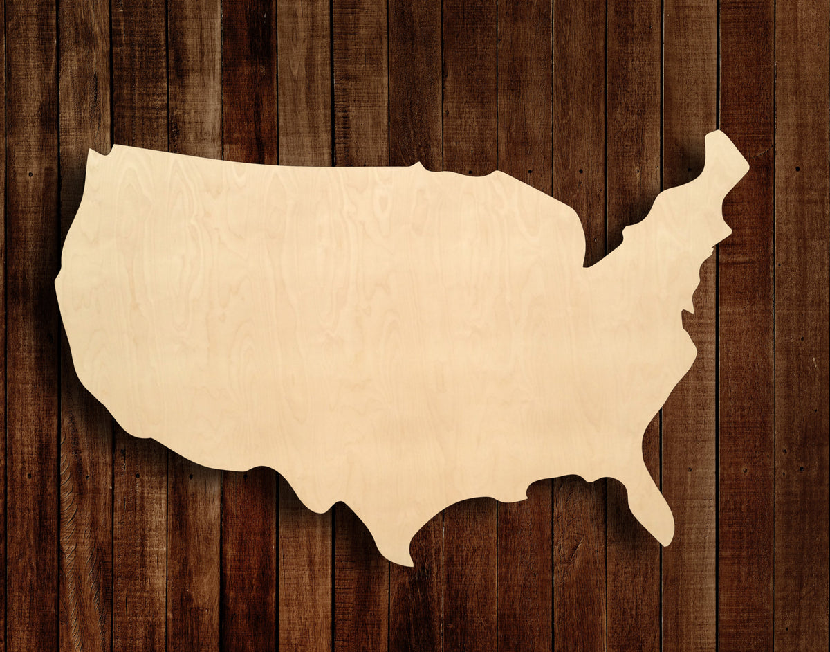 United States Map Unfinished Wood Cut Out – The Color of Whimsy