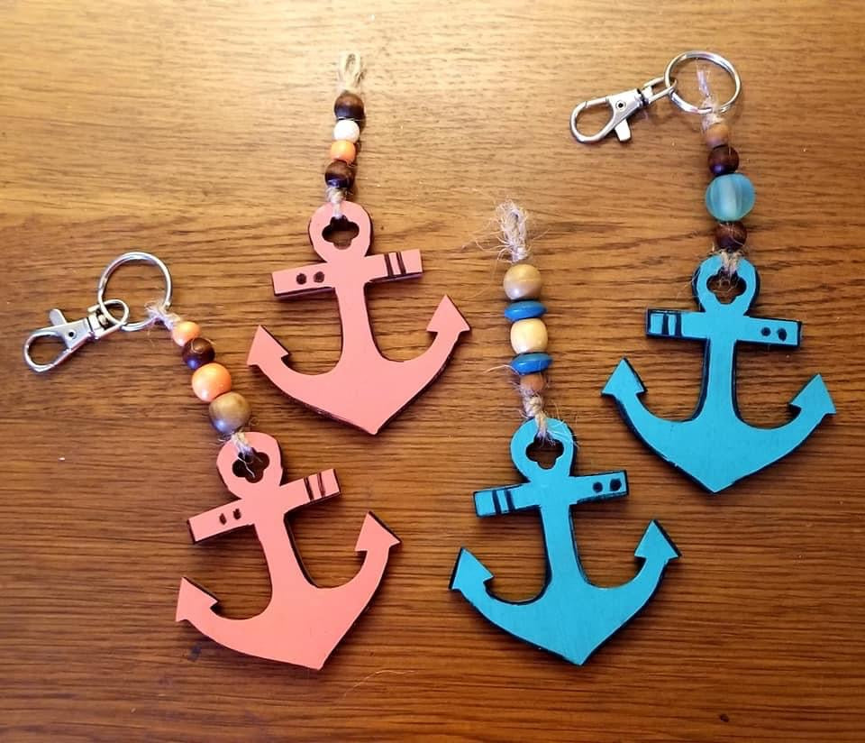 Anchor Unfinished Wood Shape For Keychains or Gift and Product Tags ...