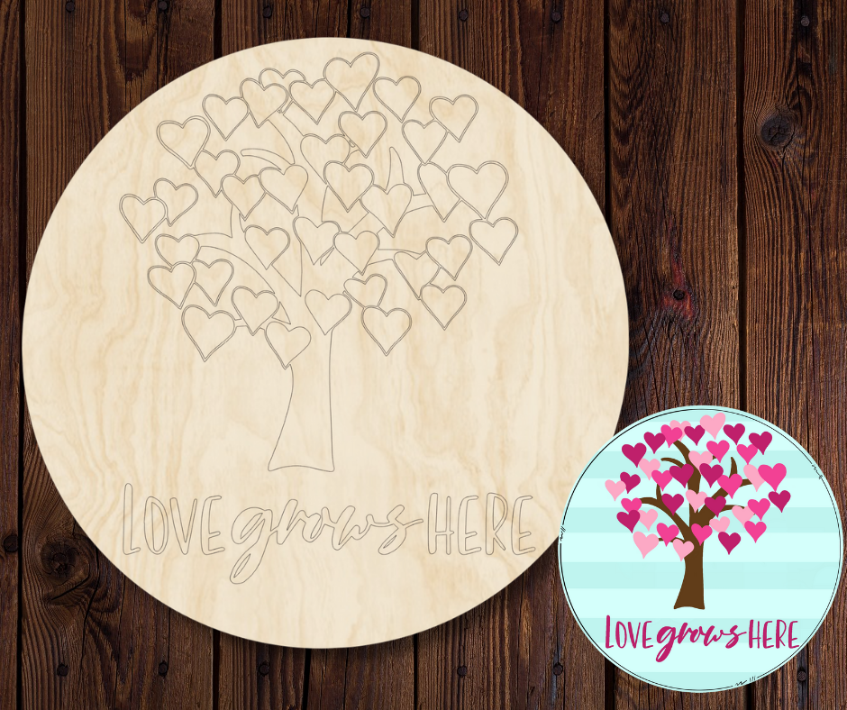 Heart Tree Unfinished Wood Shape For Door Hanger or Sign and Wreath ...