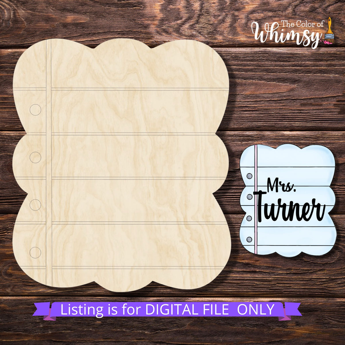 School Notebook Paper SVG Digital Cut File – The Color of Whimsy