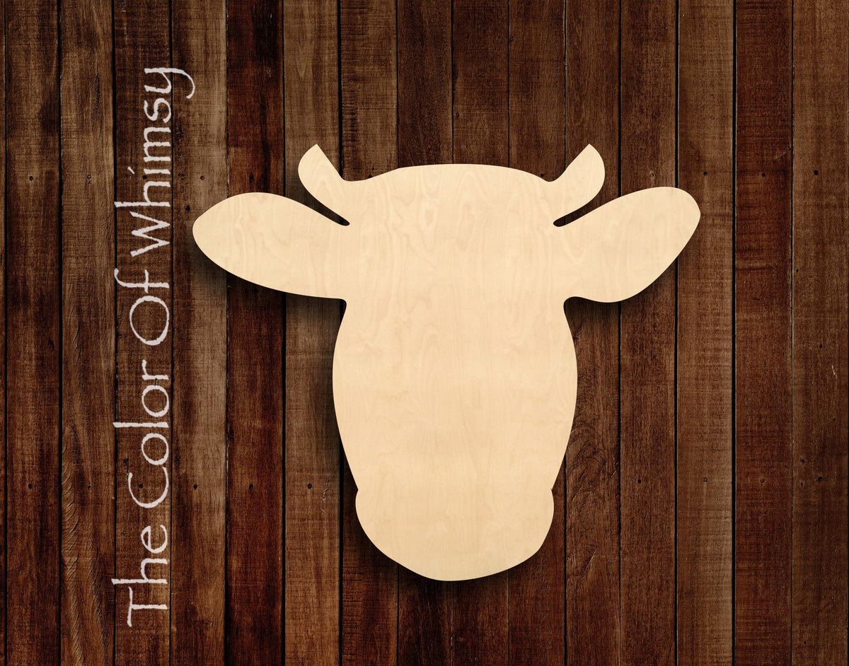 Cow Head Unfinished Wood Cut Out – The Color of Whimsy