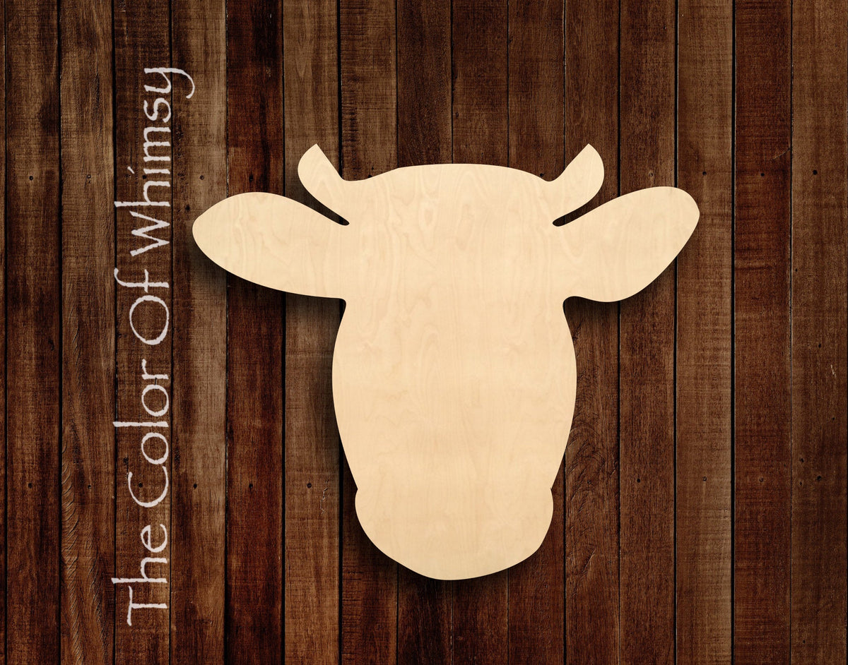 Cow Head Unfinished Wood Cut Out – The Color of Whimsy