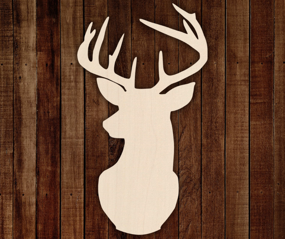 Deer Buck Head Profile Unfinished Wood Cut Out – The Color of Whimsy